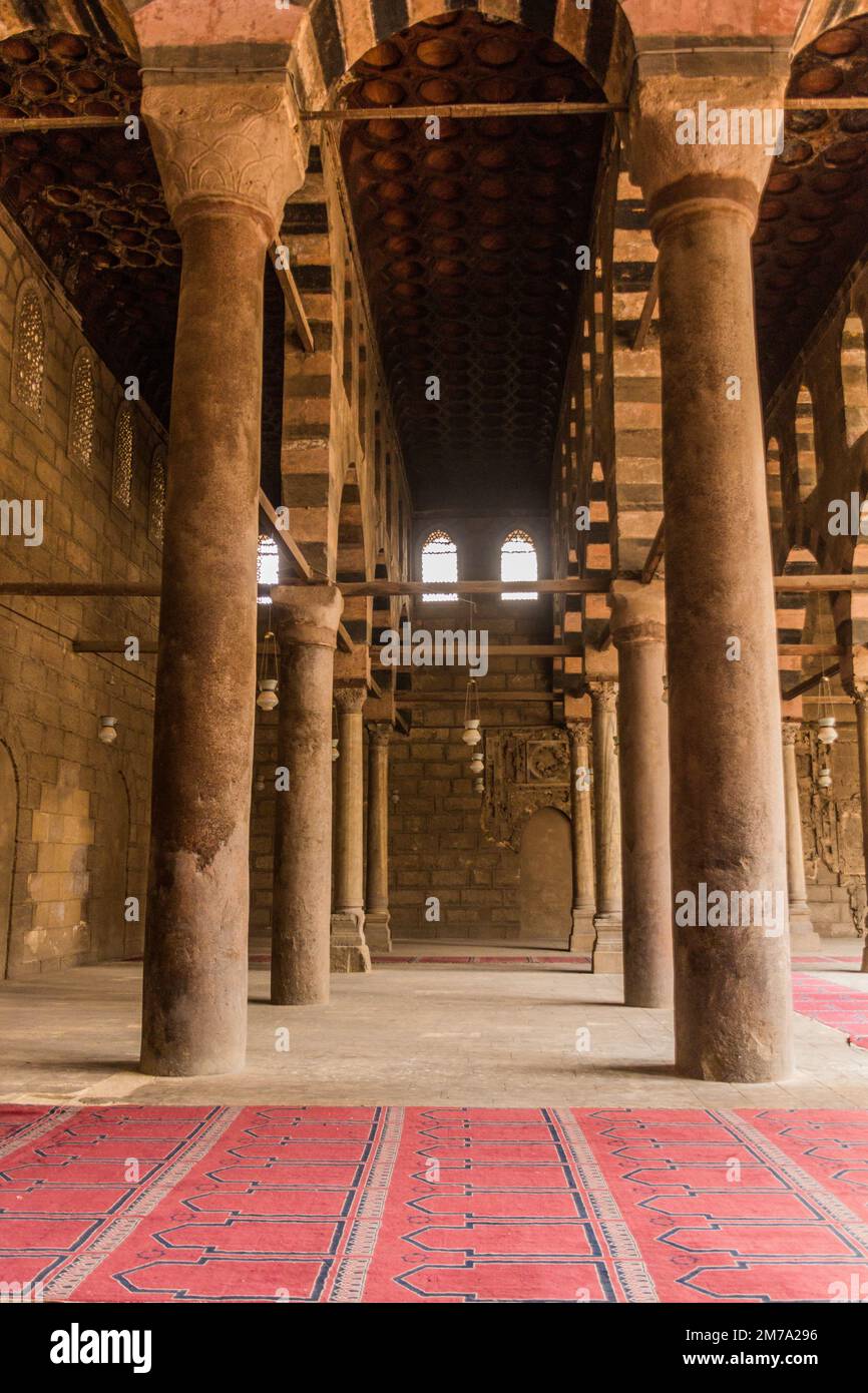 Hall of Al-Nasir Muhammad Mosque in the Citadel of Cairo, Egypt Stock ...