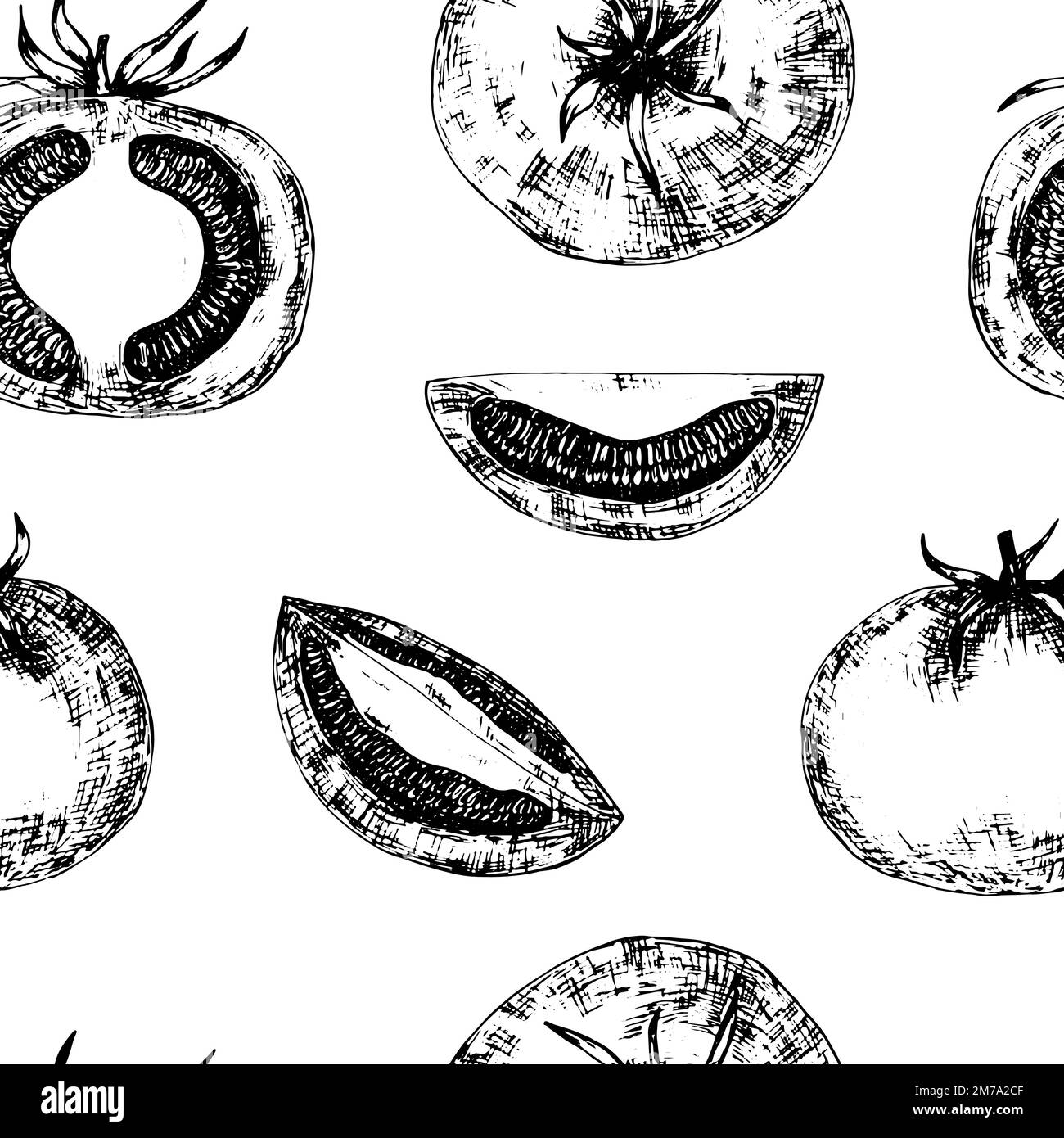 Tomatoes vector graphic seamless pattern Stock Vector Image & Art - Alamy