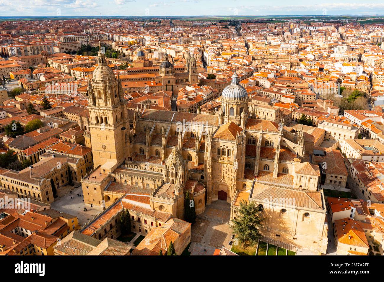 Ancient district of Salamanca with cathedral, Clerecia and Palace de ...