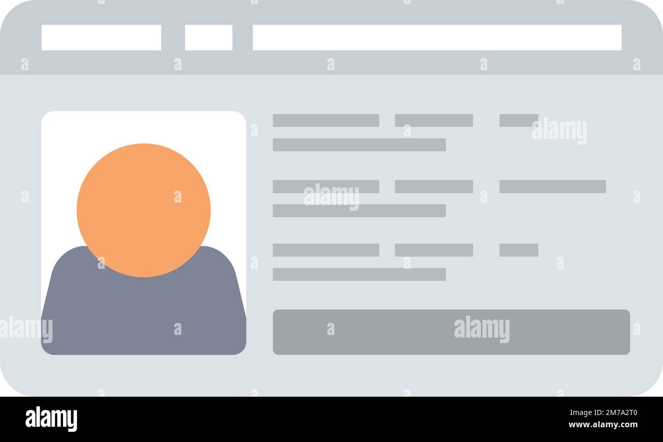 Office id card icon flat vector. Photo badge. Pass template isolated ...