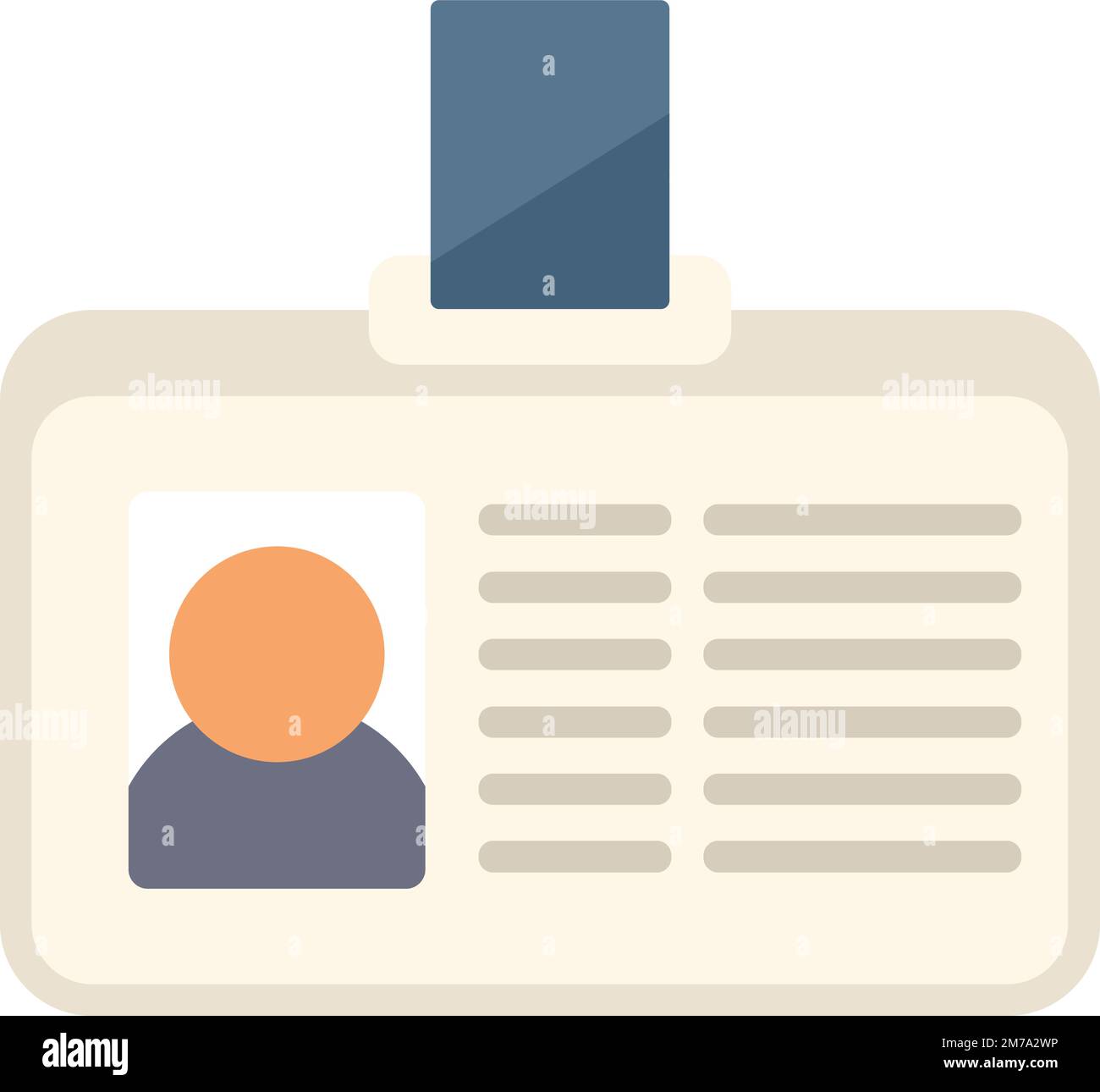 Id card tag icon flat vector. Photo access. Pass template isolated ...