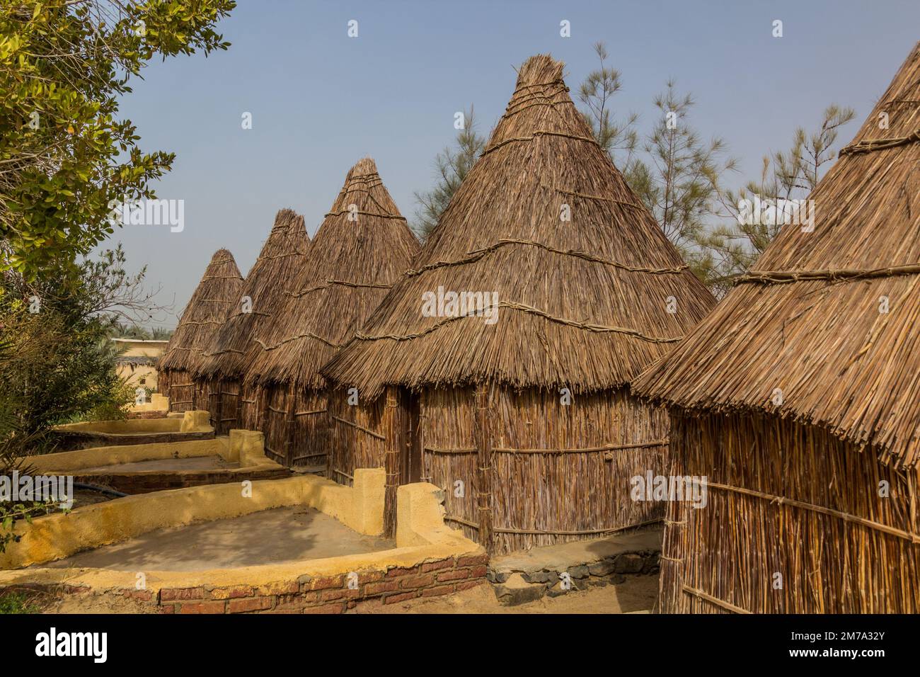 Huts of a desert camp in Bahariya oasis, Egypt Stock Photo - Alamy
