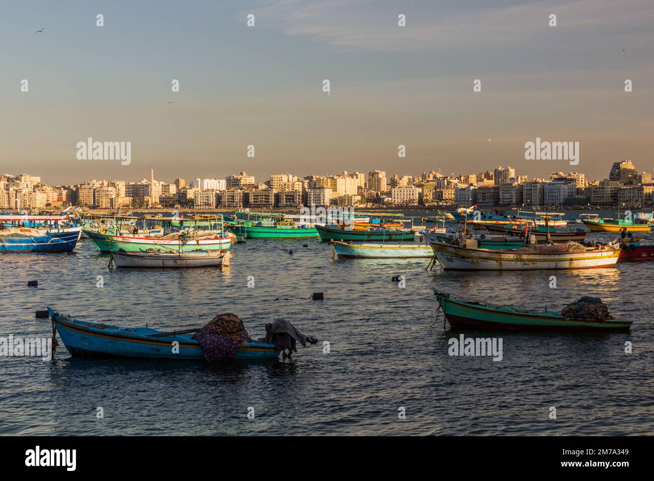 ALEXANDRIA, EGYPT - FEBRUARY 2, 2019: Boats in the Eastern Harbour in ...