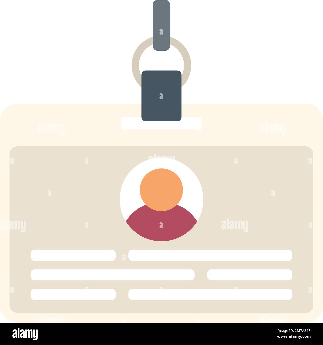 Conference id card icon flat vector. Photo badge. Pass business ...