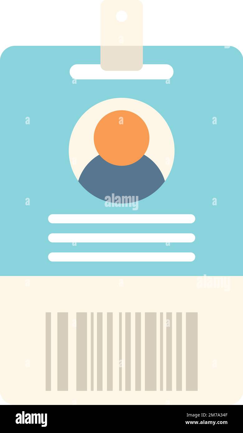 Personal id card icon flat vector. Pass office. Business template ...