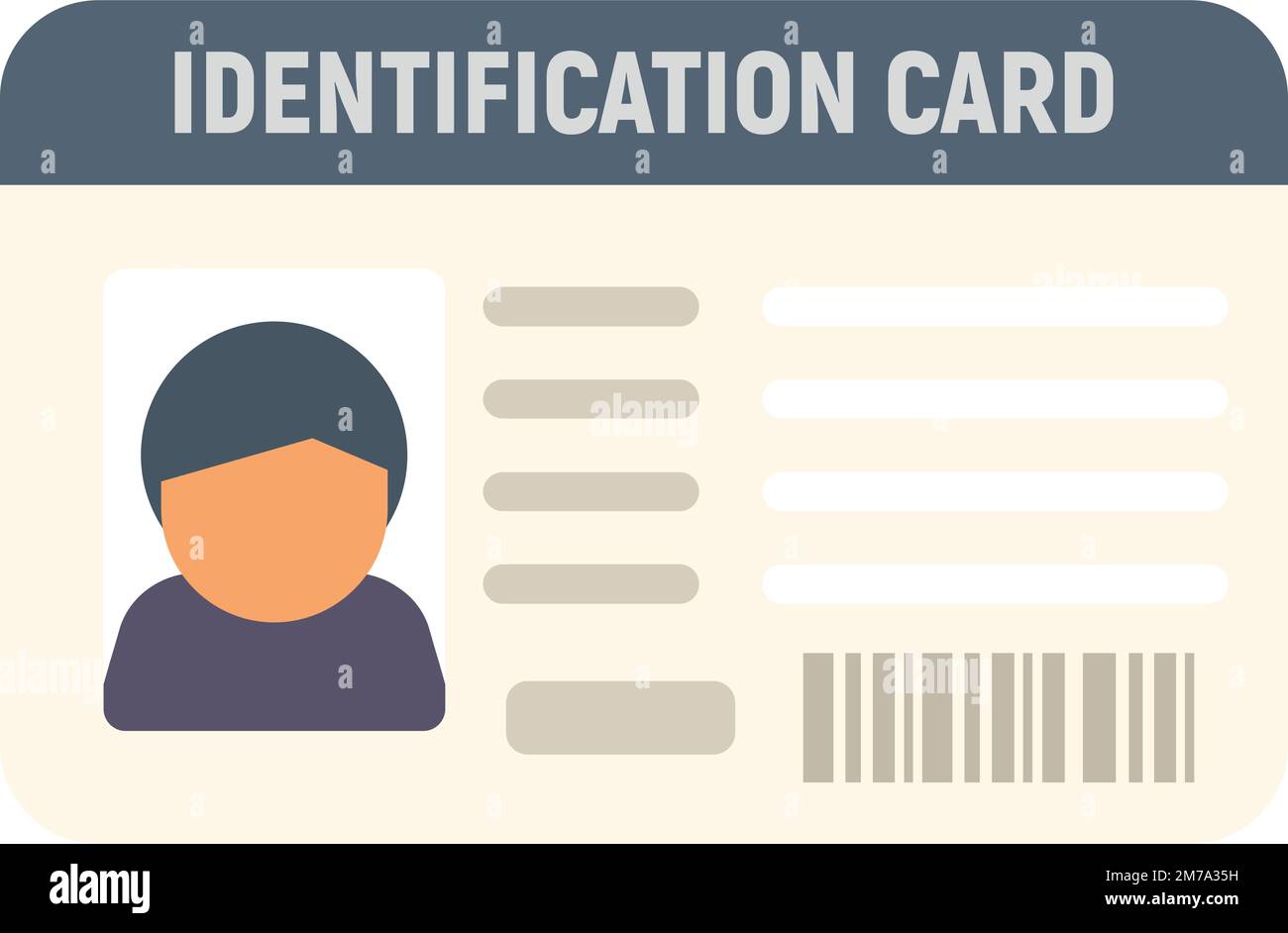Identification card icon flat vector. Id name. Office access isolated ...
