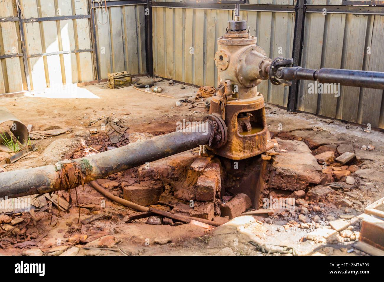 Old rusty water pump in Al Hayz village, Egypt Stock Photo - Alamy