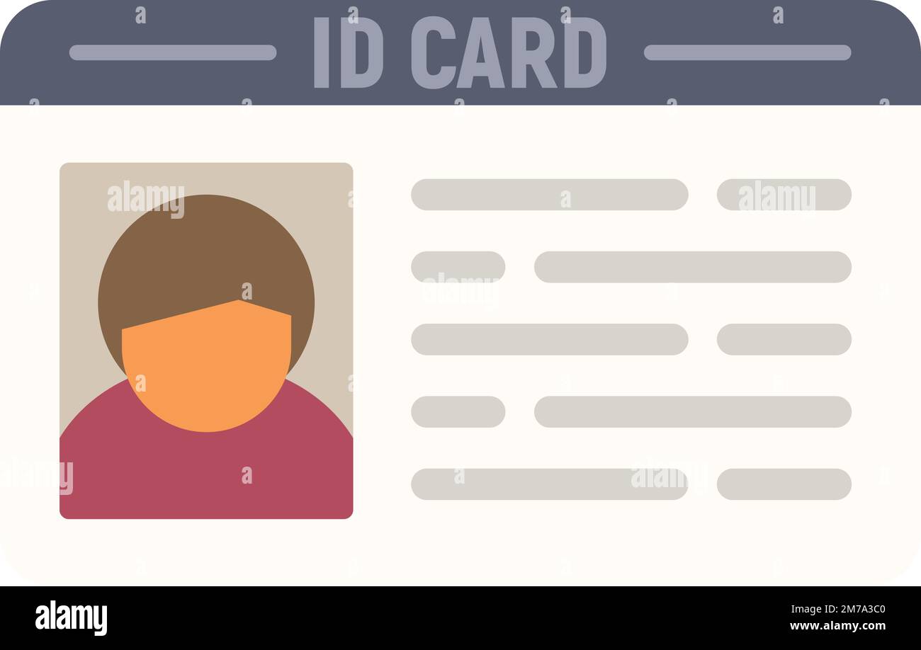 Person id card icon flat vector. Badge access. Pass tag isolated Stock ...