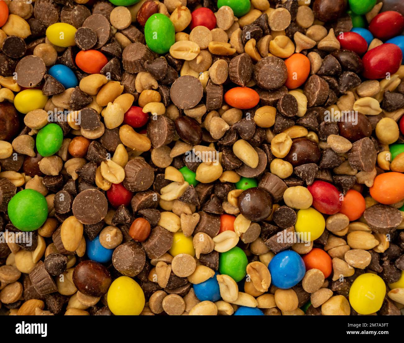 Peanut Trail Mix Fills The Frame with a mix of nuts, chcolate and ...