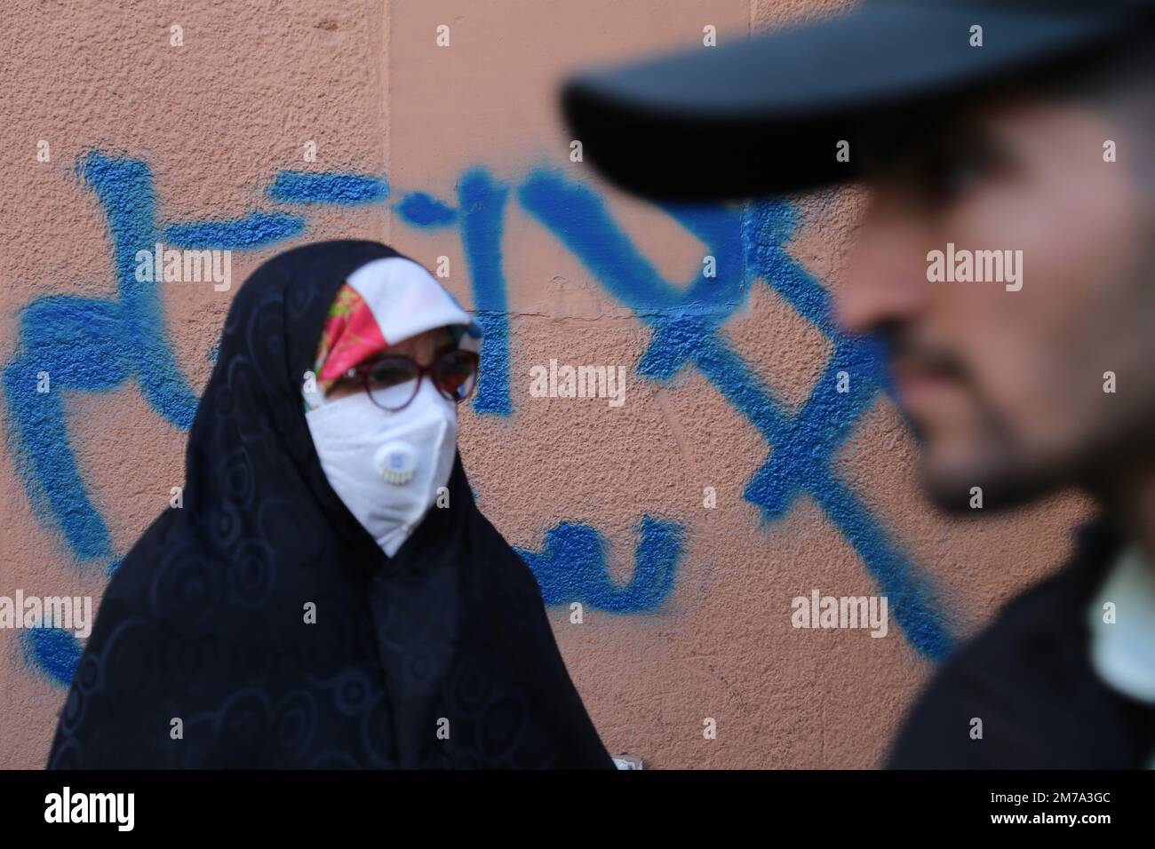 Tehran, Tehran, Iran. 8th Jan, 2023. A veiled Iranian women protester ...