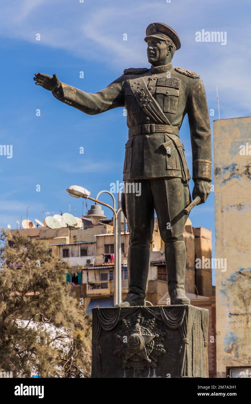 PORT SAID, EGYPT - FEBRUARY 3, 2019: Statue of Muhammad Anwar Sadat in ...