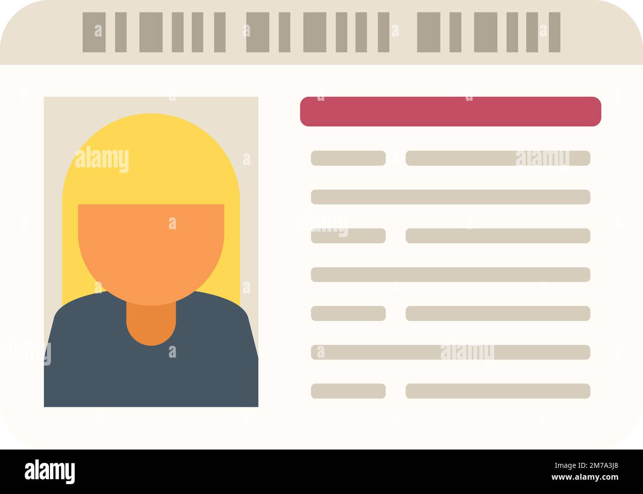 Id card staff icon flat vector. Business pass. Corporate layout ...