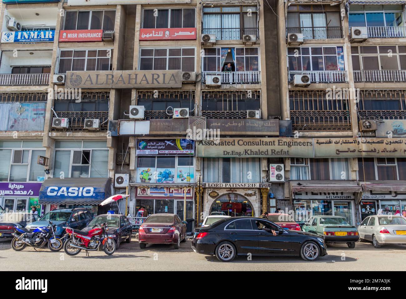 PORT SAID, EGYPT - FEBRUARY 3, 2019: Buildings in the center of Port ...