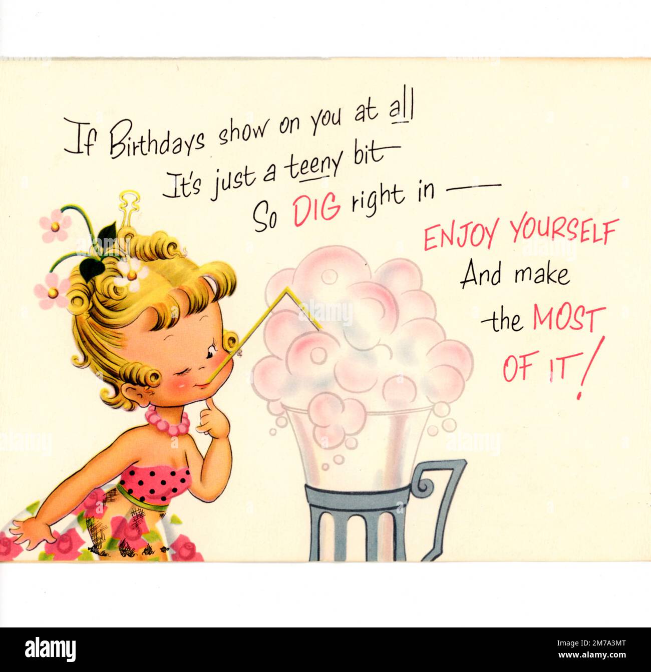 1950s childhood greeting card, USA Stock Photo - Alamy