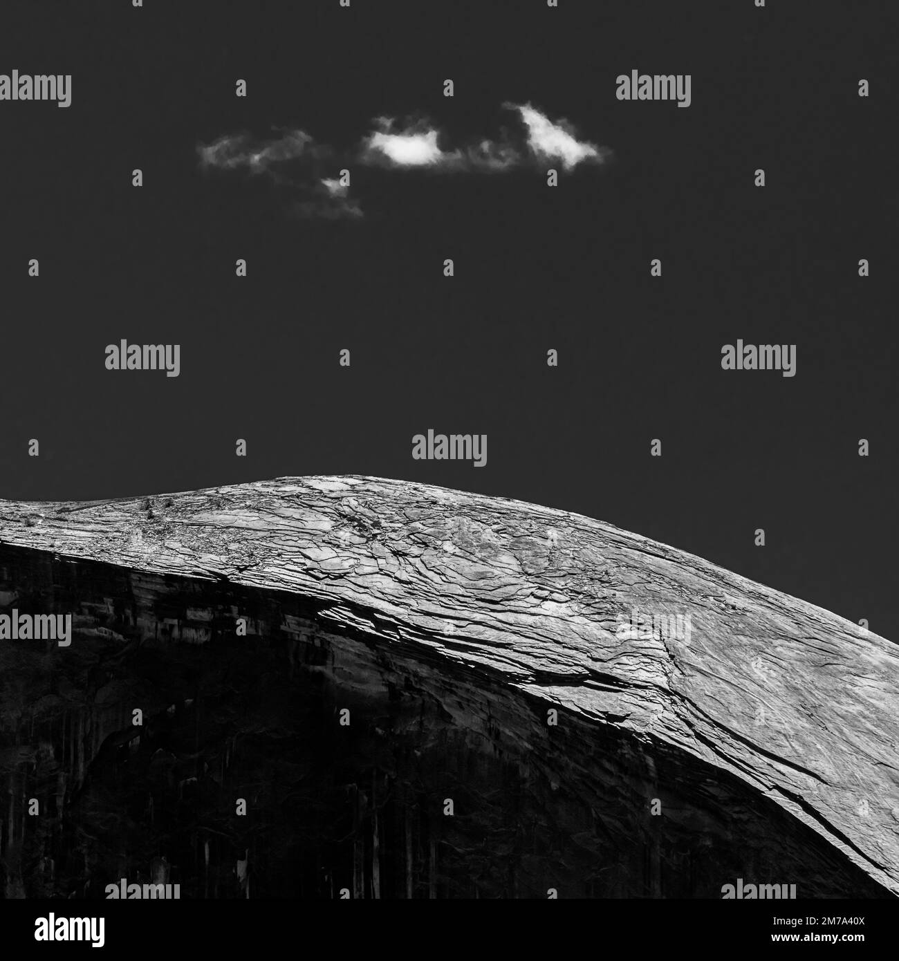 Single Cloud Over Half Dome in Black And White Stock Photo - Alamy