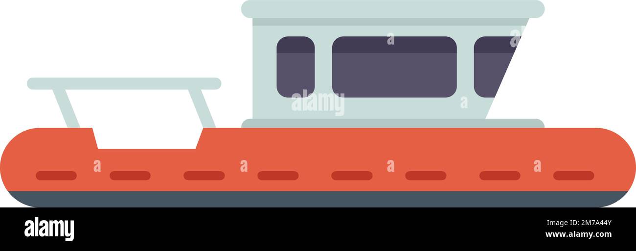 Search boat icon flat vector. Sea rescue. Sea flood isolated Stock ...