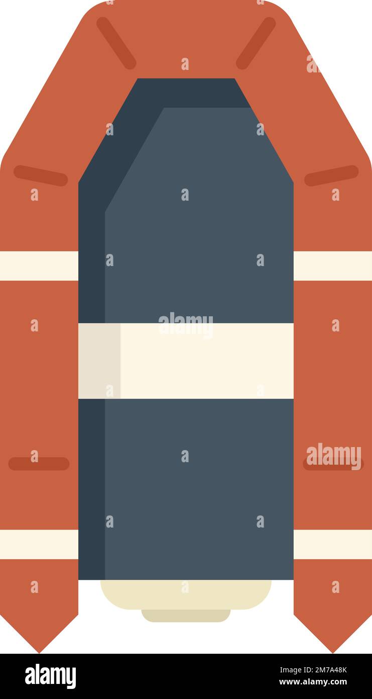 Inflatable boat icon flat vector. Sea lifeboat. Flood raft isolated ...