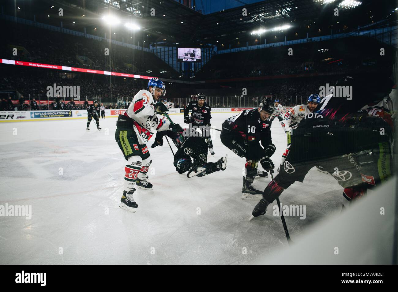 COLOGNE, GERMANY - JANUARY 08, 2023: Hockey match DEL Koelner Haie ...