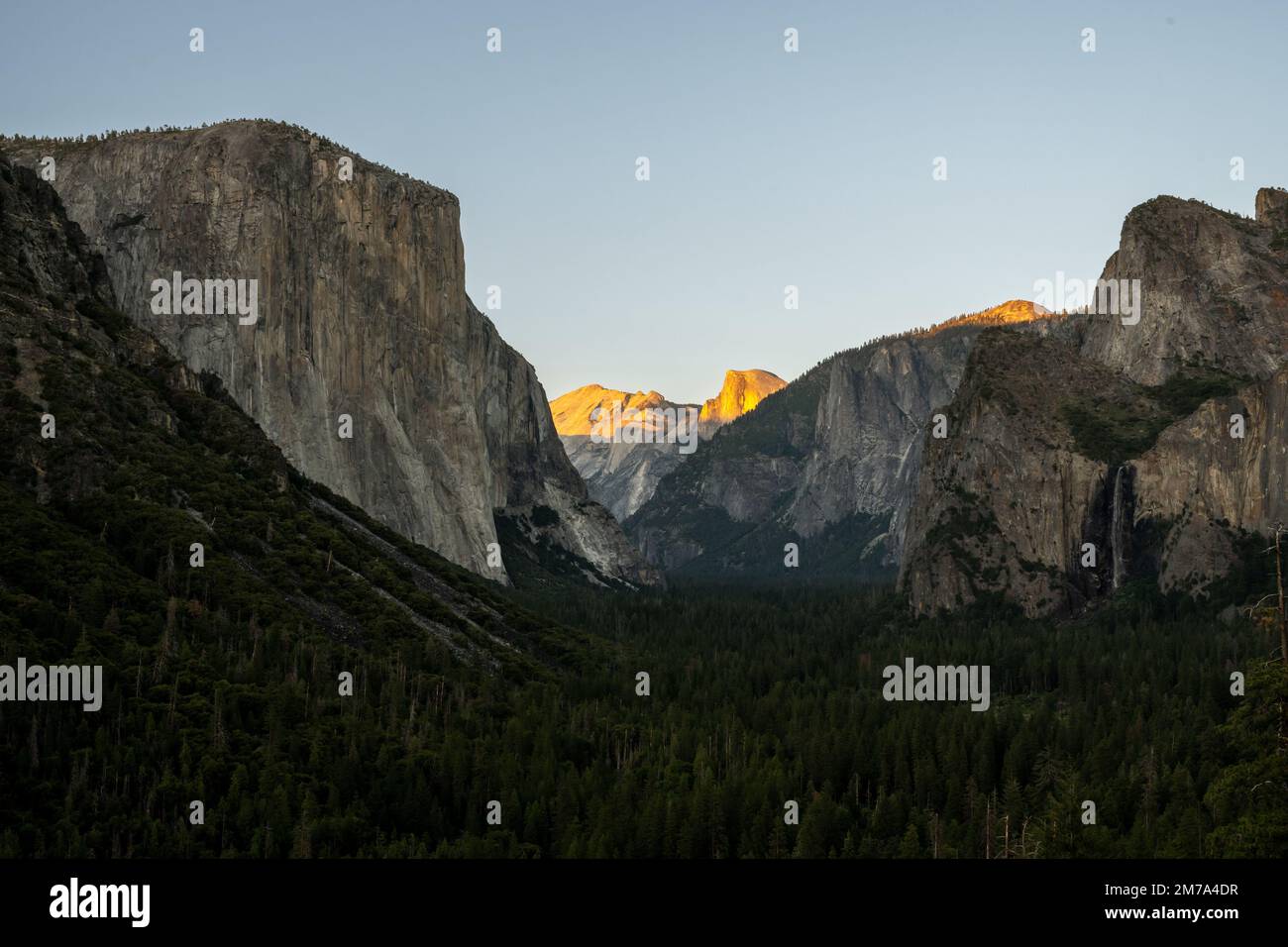 Sunset Light Fades Over Half Dome from Tunnel View in Yosemite Stock ...