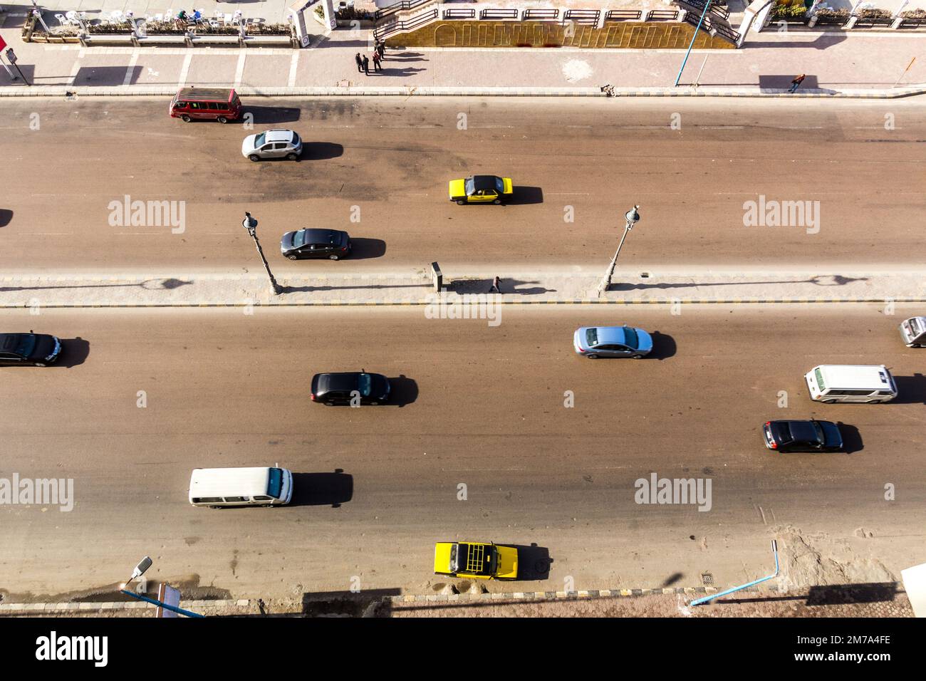 Aerial view of Corniche seaside drive in Alexandria, Egypt Stock Photo ...