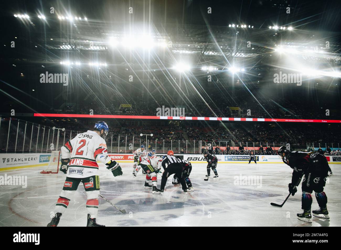 COLOGNE, GERMANY - JANUARY 08, 2023: Hockey match DEL Koelner Haie ...