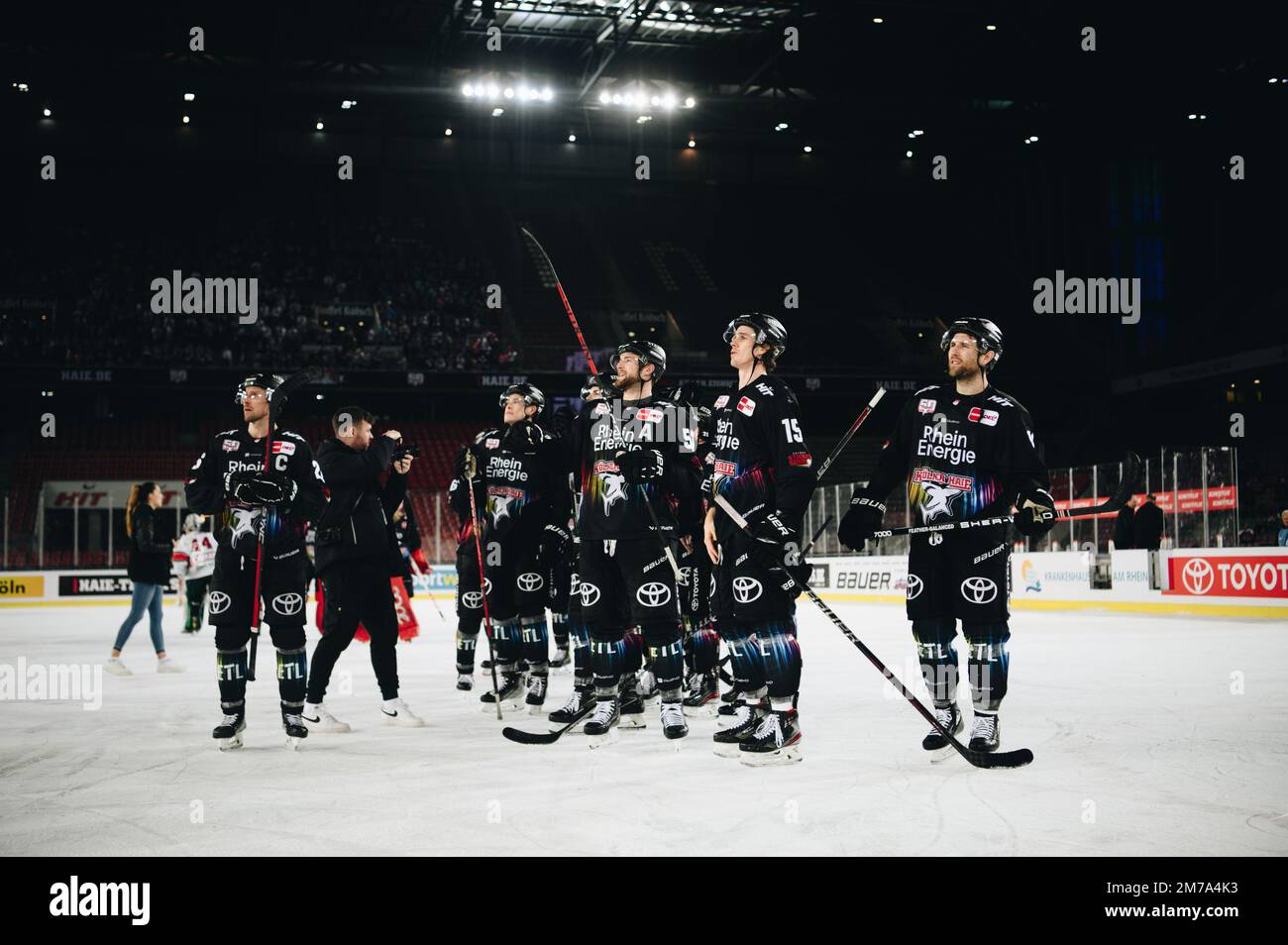 COLOGNE, GERMANY - JANUARY 08, 2023: Hockey match DEL Koelner Haie ...