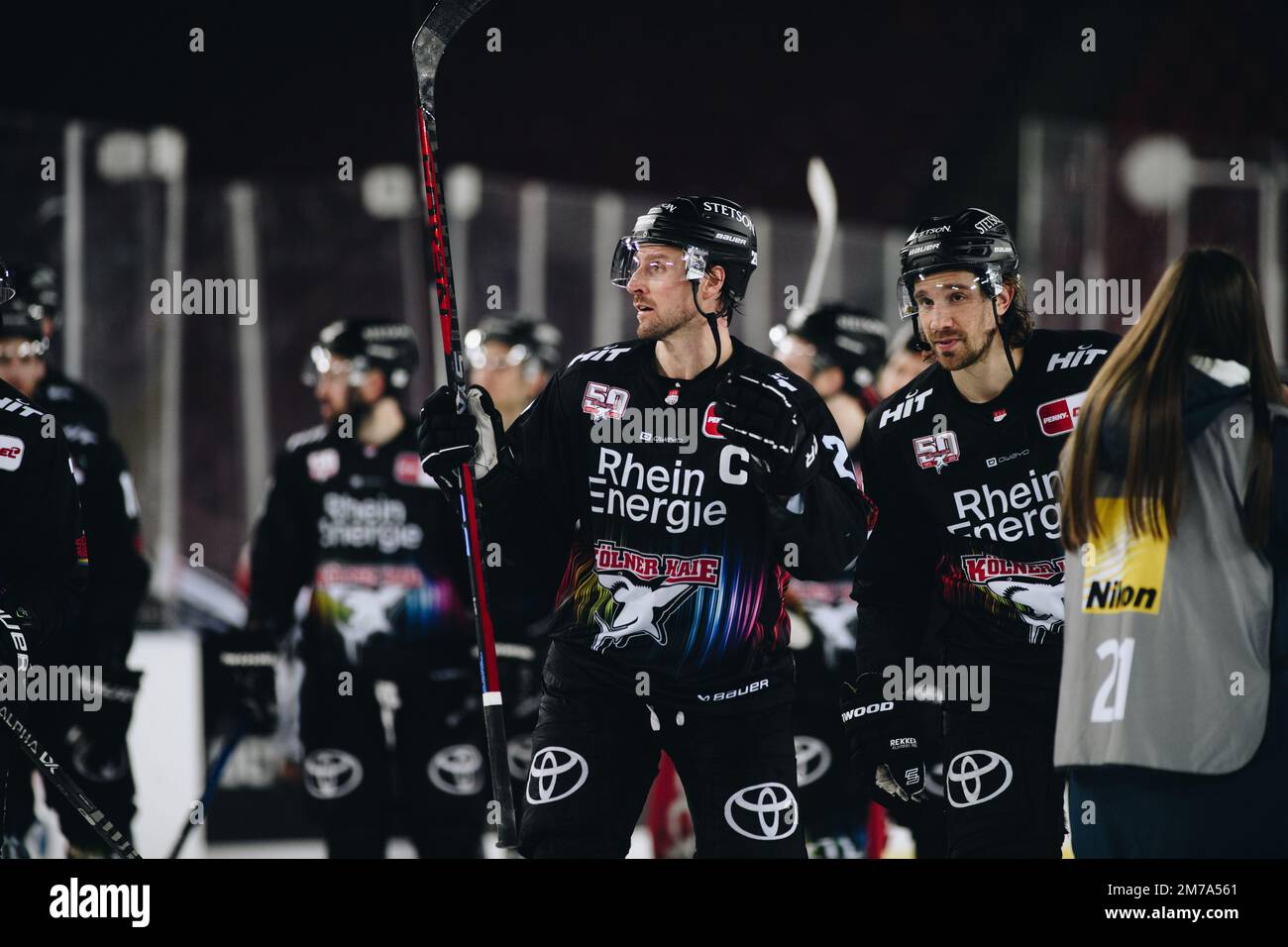 COLOGNE, GERMANY - JANUARY 08, 2023: Hockey match DEL Koelner Haie ...