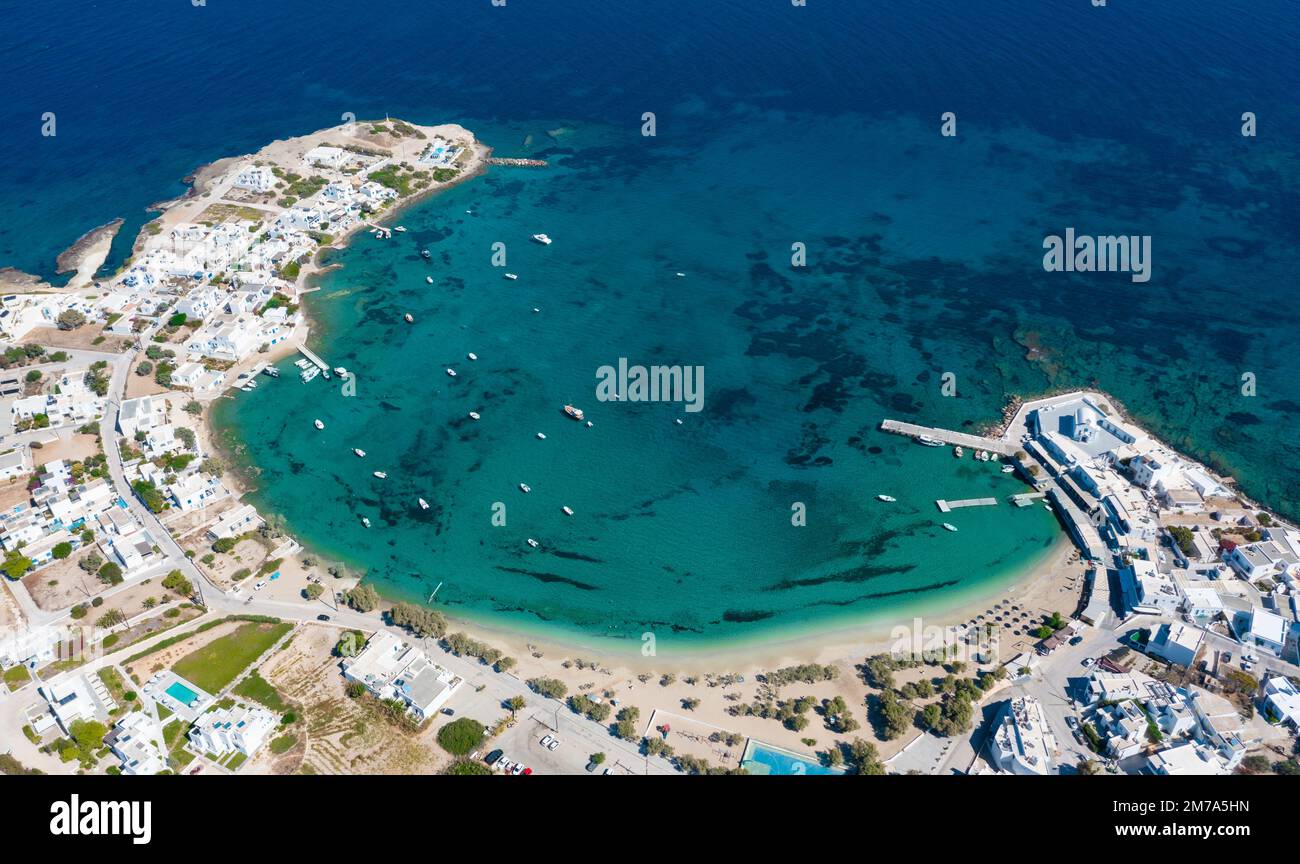 Aerial view of Pollonia town. Milos island, Greece Stock Photo - Alamy