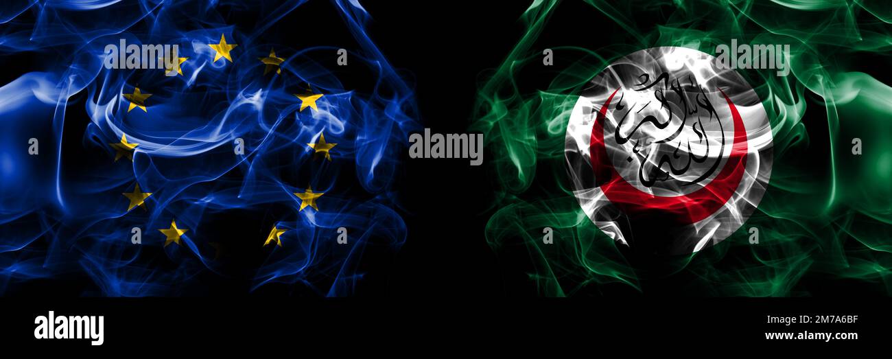 Flags of EU, European Union vs OIC, Organisation of Islamic Cooperation ...