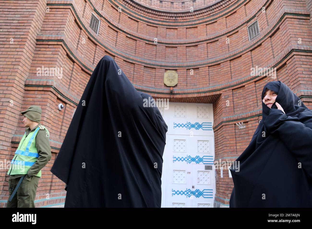 Tehran, Tehran, Iran. 8th Jan, 2023. An Iranian police officer and two ...