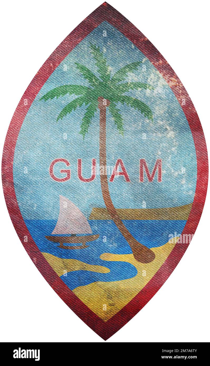 Top view of Great Seal of US Federal State of Guam. United States of ...