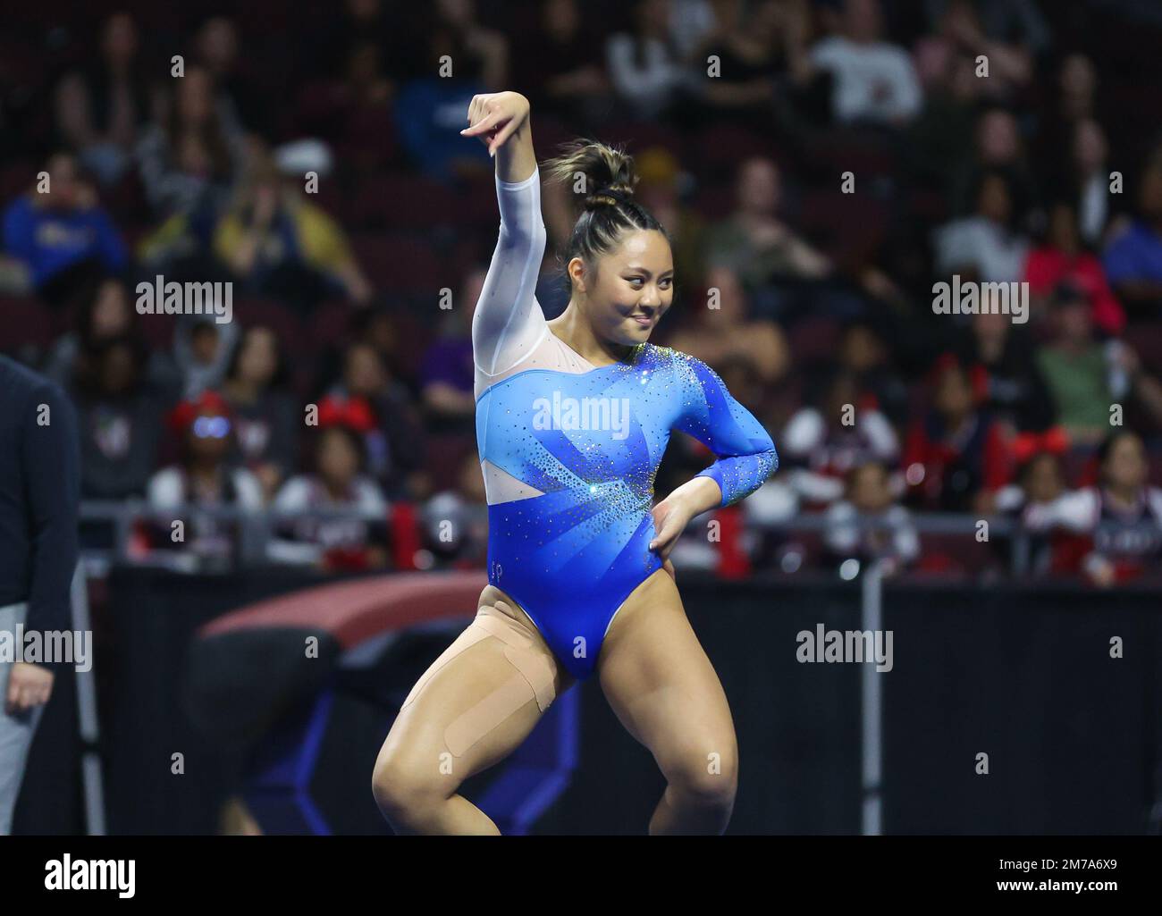 Las Vegas, NV, USA. 7th Jan, 2023. UCLA's Emma Malabuyo performs her ...
