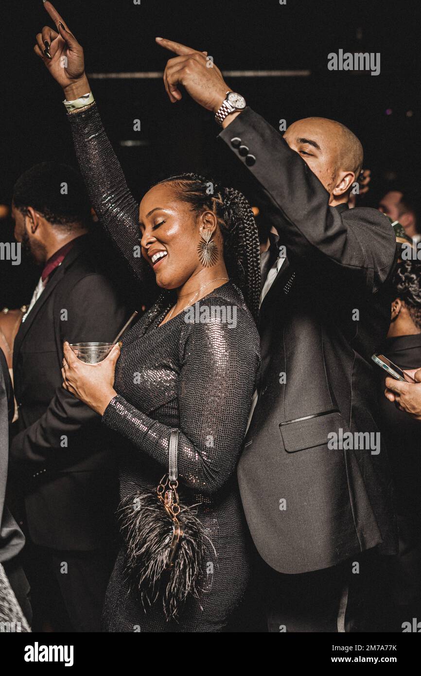 A crowd happily dancing in a party in Detroit, USA Stock Photo - Alamy