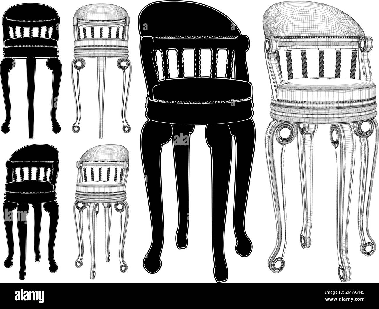 Bar Easy Chair Vector. Illustration Isolated On White Background. A ...