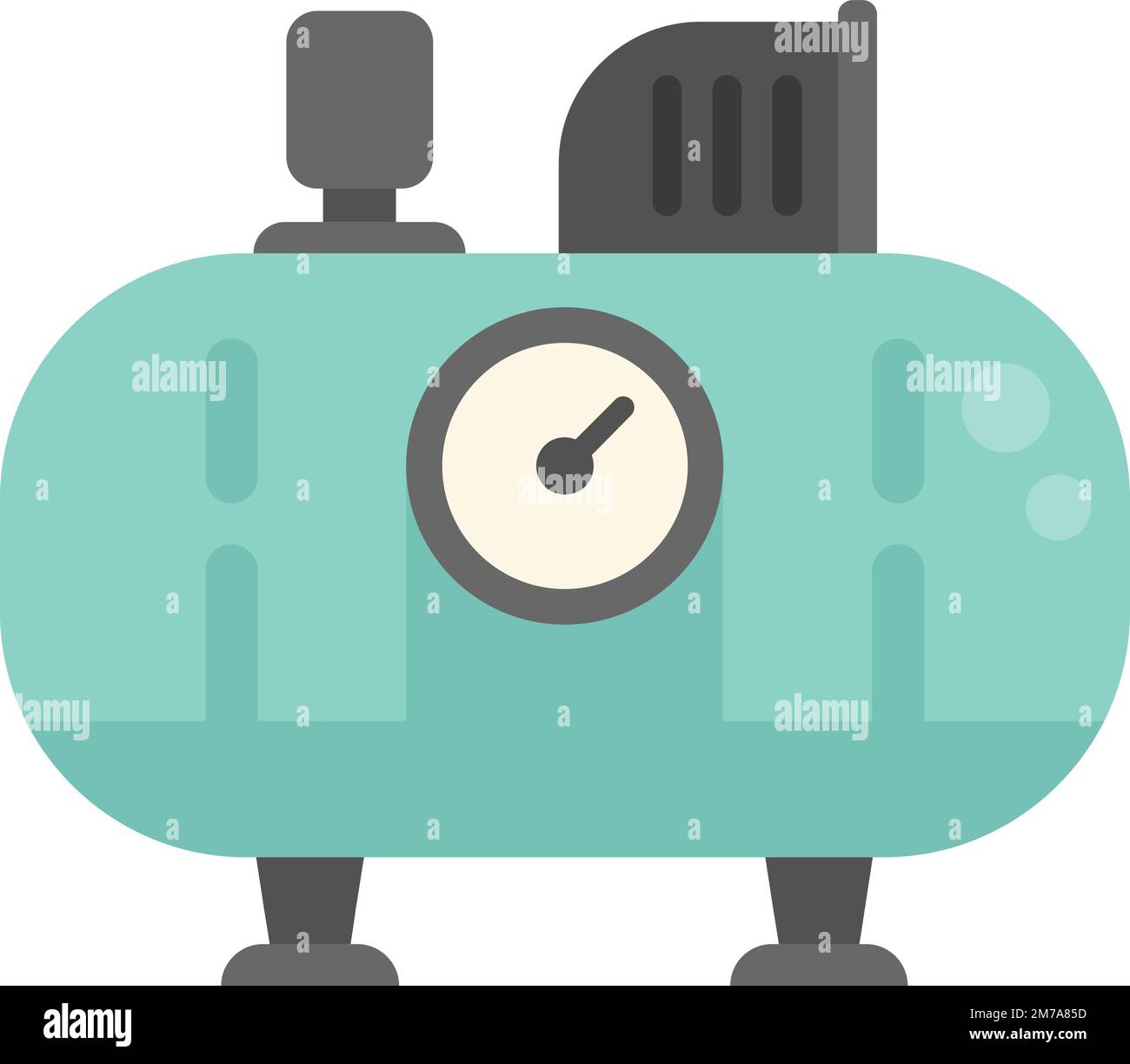 Pump compressor icon flat vector. Air machine. Industrial tool isolated ...