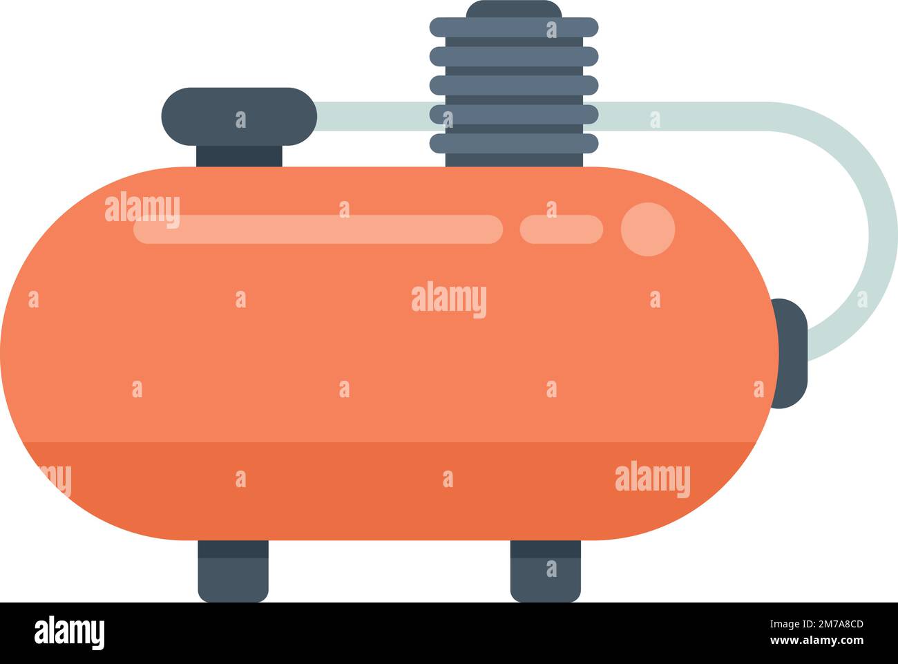 Compressor motor icon flat vector. Air machine. Electric compression ...