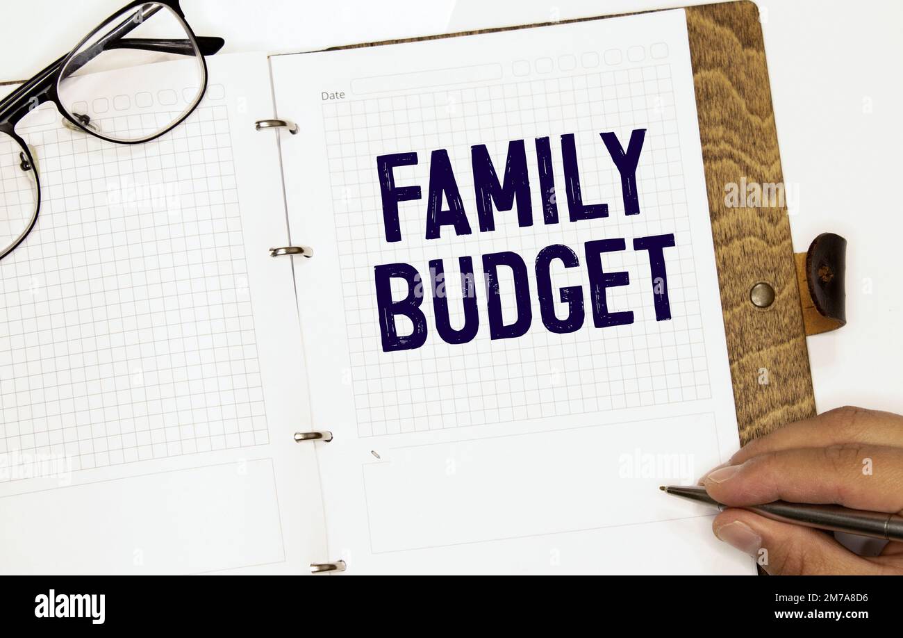 Family budget. A text label in the planning notebook. Optimization of ...