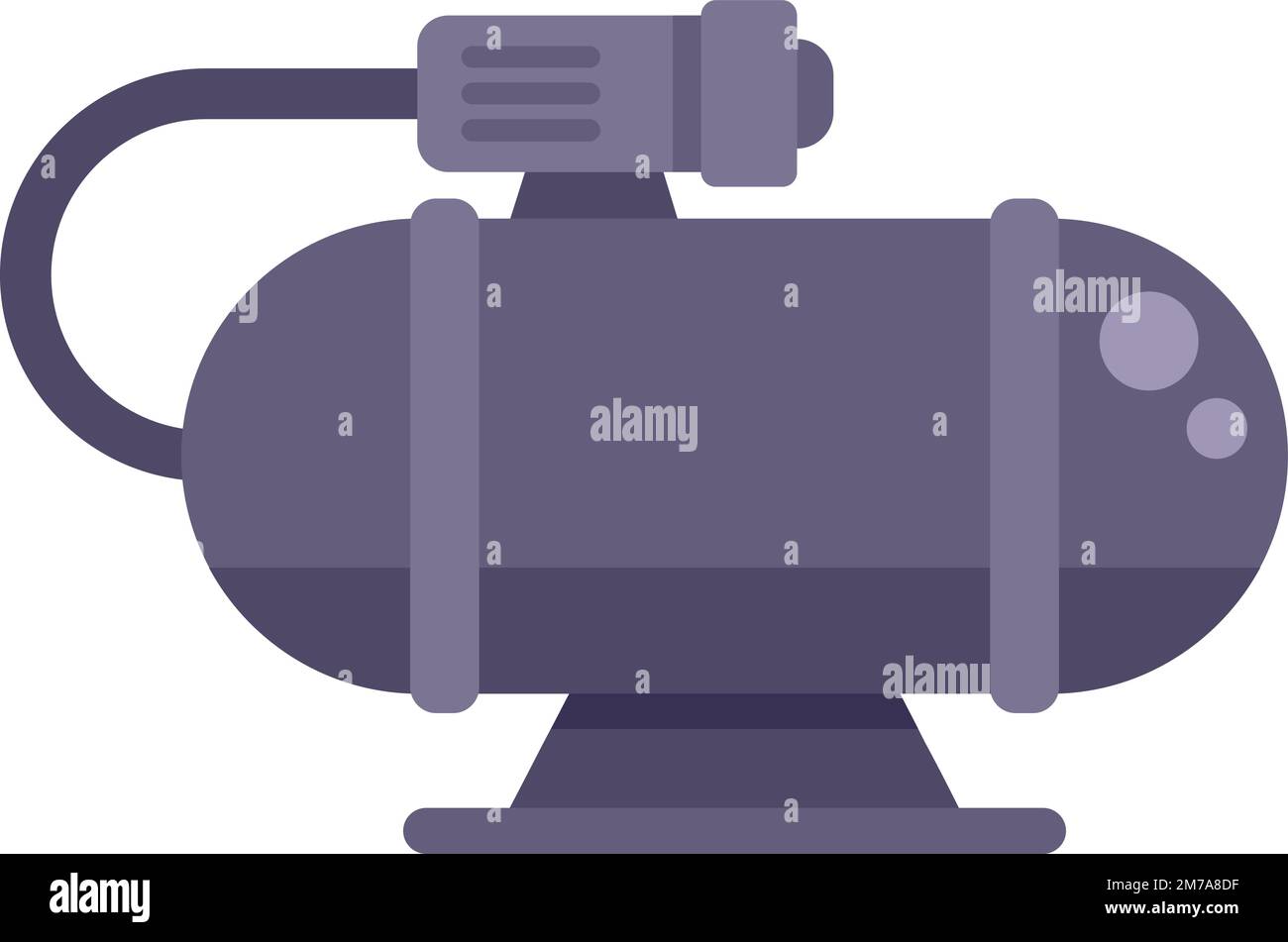 Pneumatic compressor icon flat vector. Pressure tank. Electric motor ...