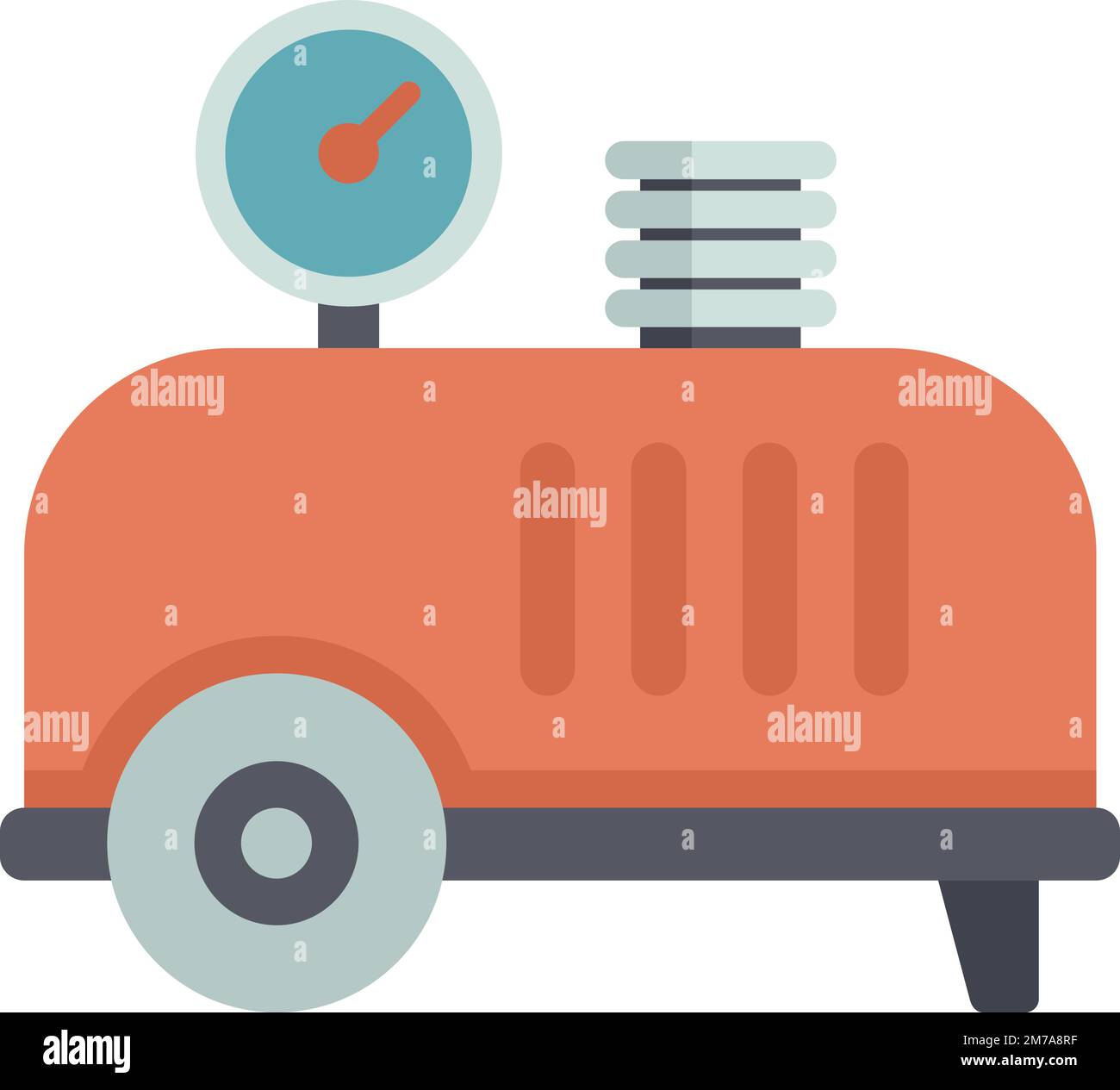 Rotary compressor icon flat vector. Air machine. Pressure tank isolated ...