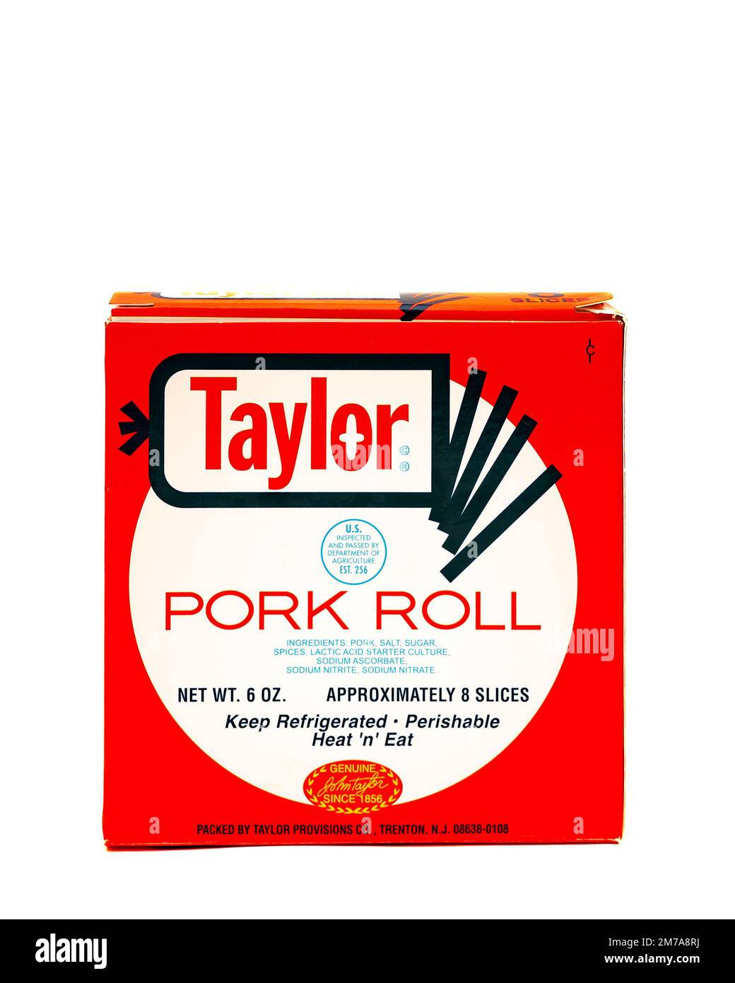 A package of Taylor Pork Roll, an American breakfast meat from New ...