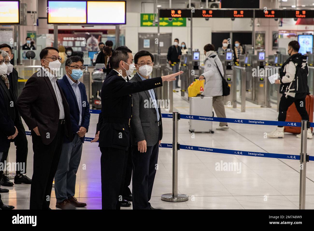 Hong Kong Chief Executive John Lee Ka-chiu and other government ...