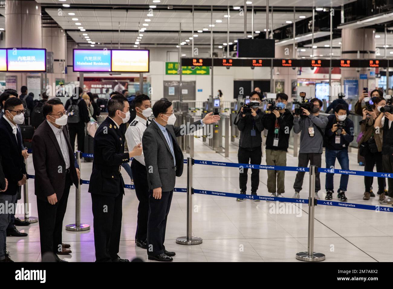 Hong Kong Chief Executive John Lee Ka-chiu and other government ...