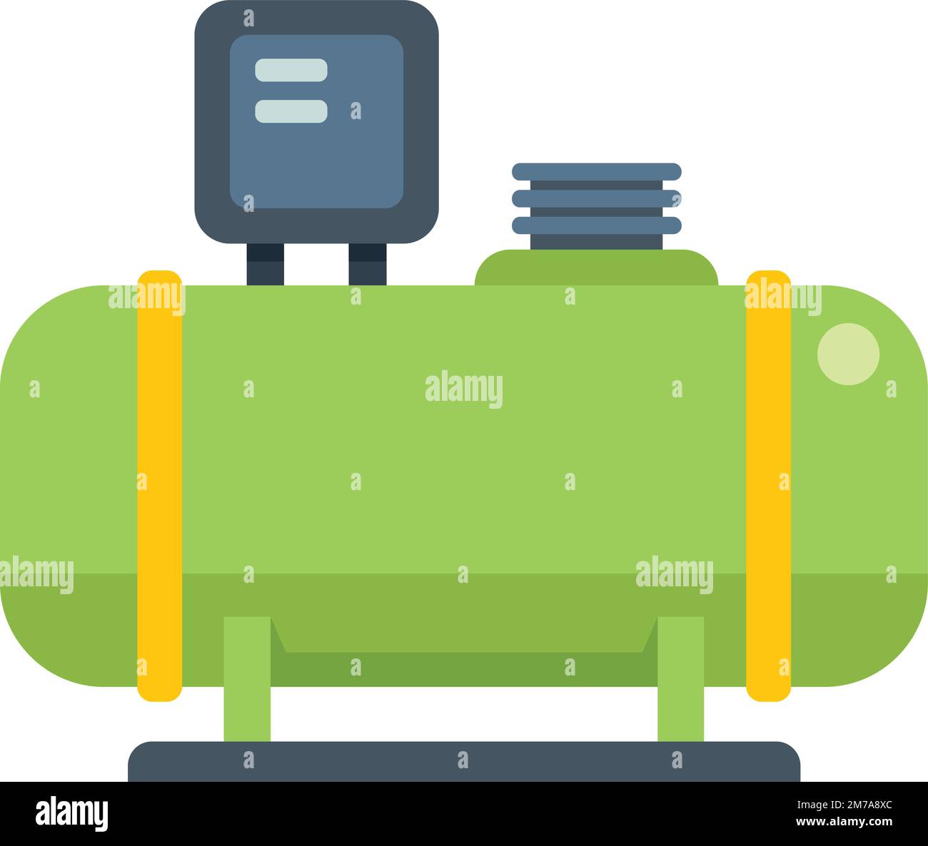 Generator compressor icon flat vector. Air machine. Electric motor ...