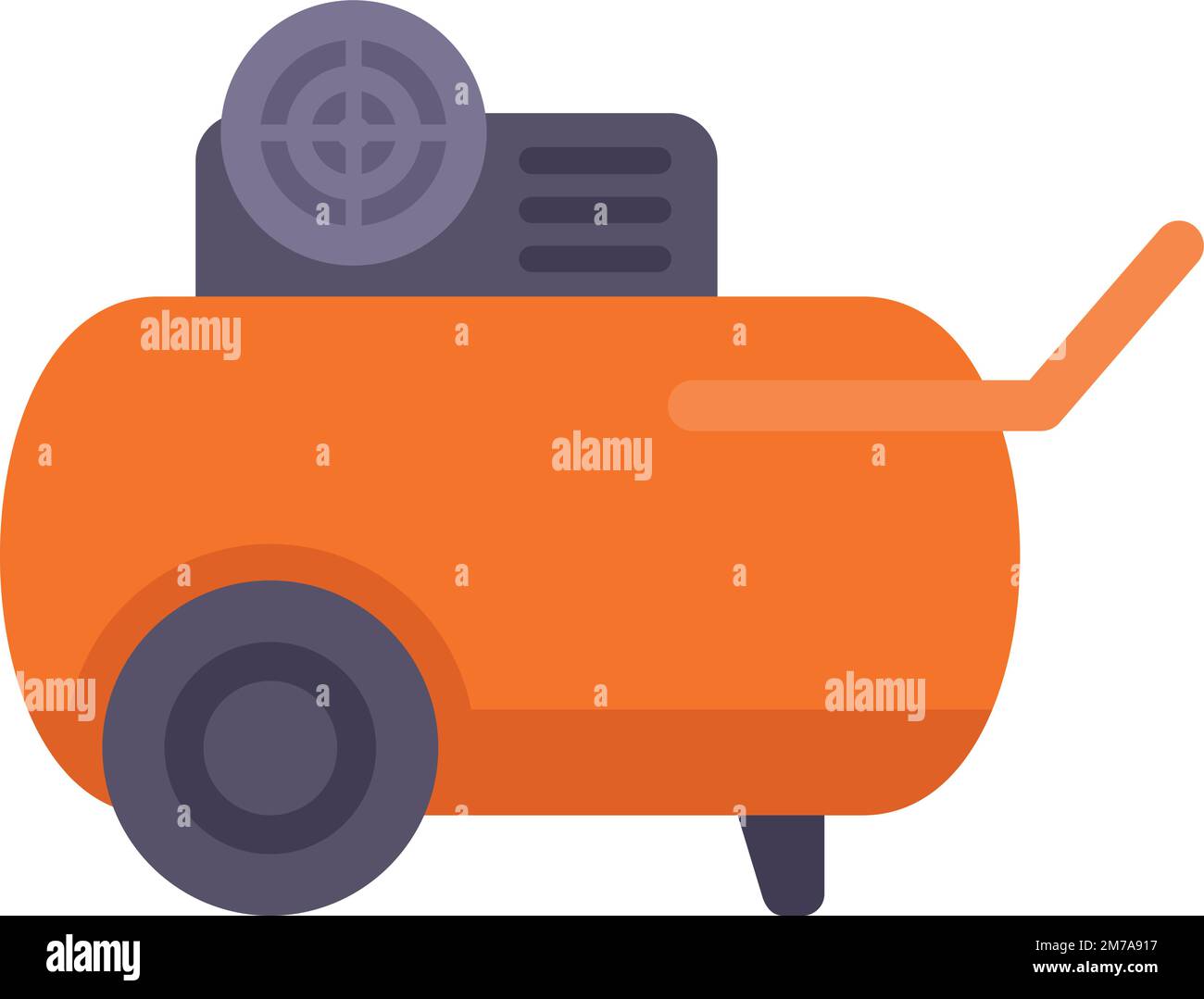 Car compressor icon flat vector. Air machine. Electric motor isolated ...