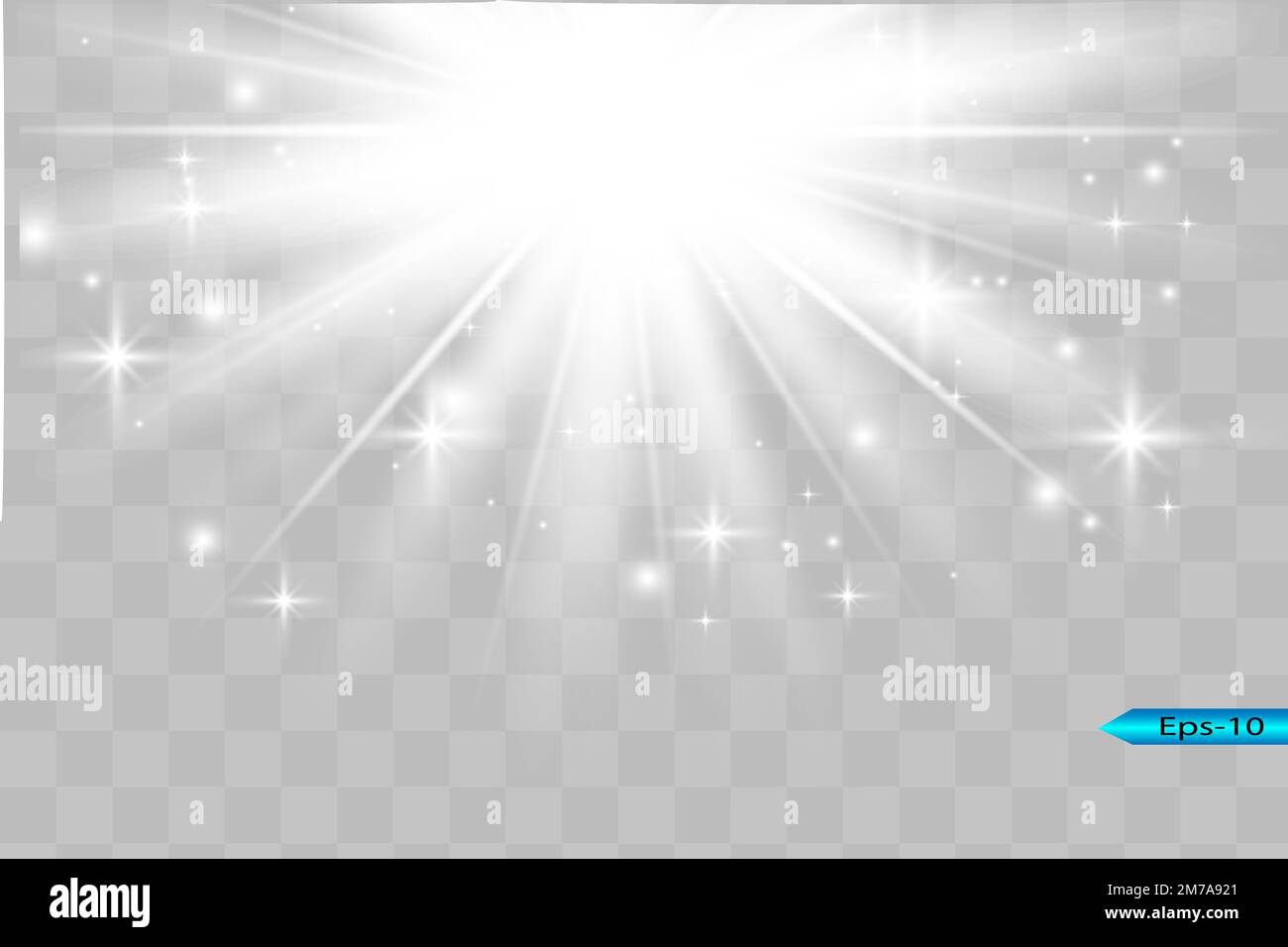 glowing lights effects isolated on gray background. Sun flash with rays ...