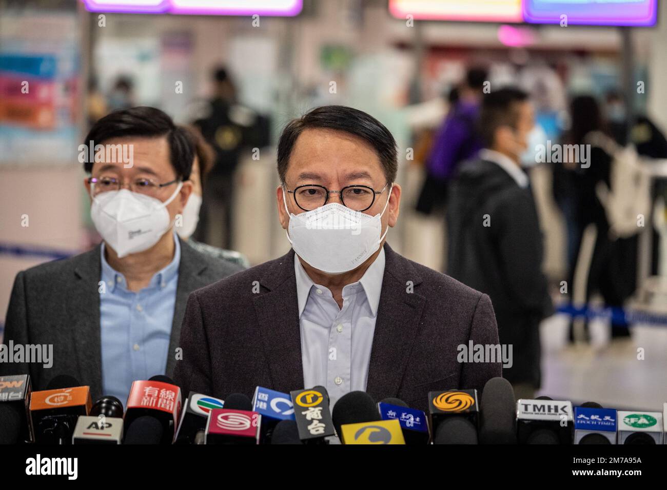 Chief Executive John Lee Ka-chiu and Chief Secretary for Administration ...