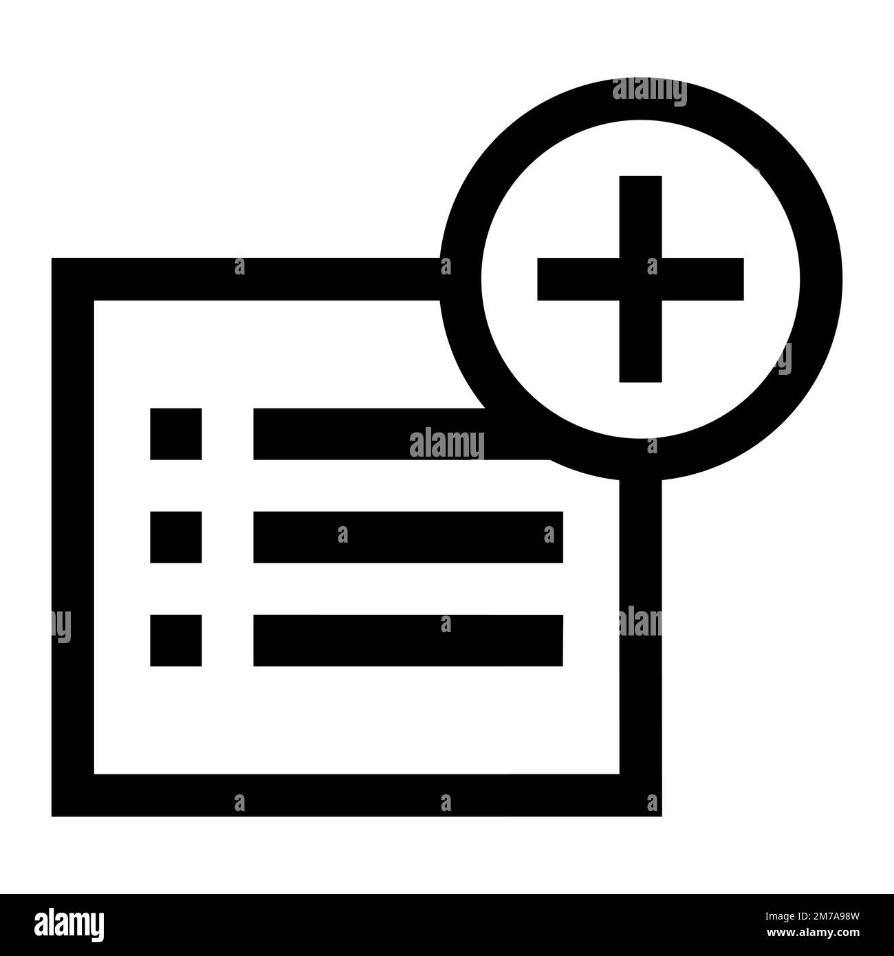 Add list icon line isolated on white background. Black flat thin icon on modern outline style ...