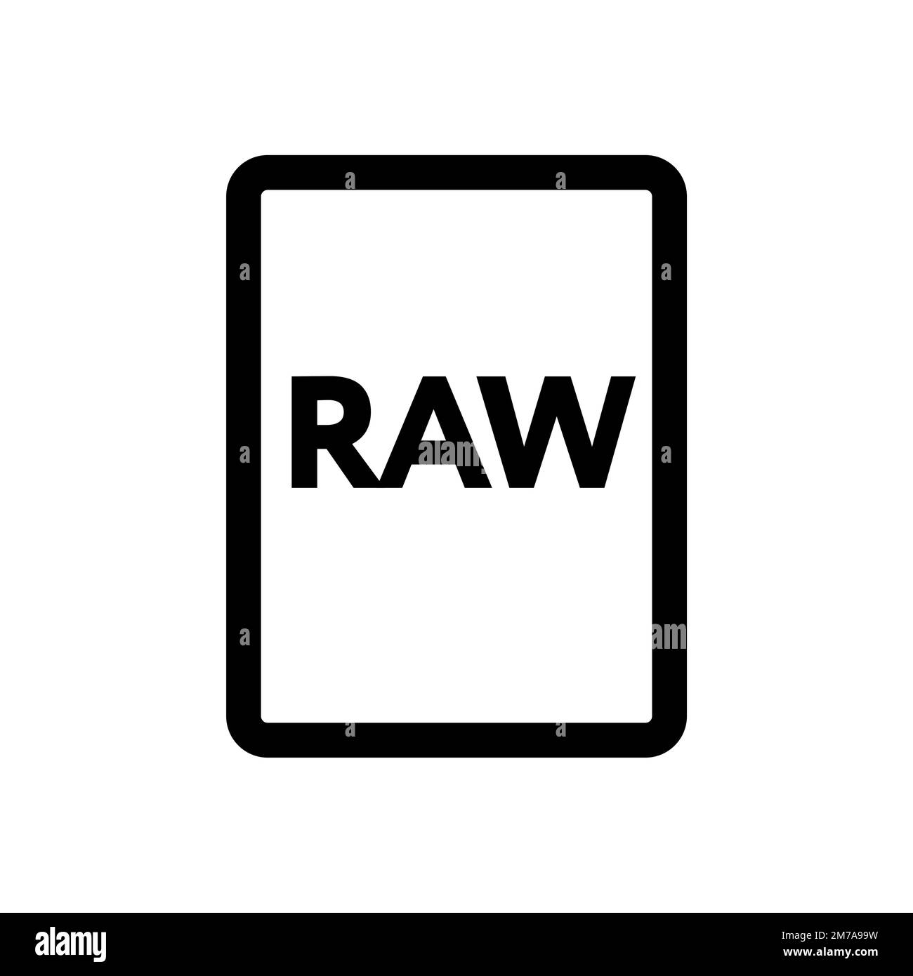 RAW file icon line isolated on white background. Black flat thin icon ...