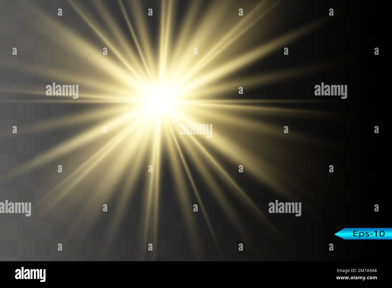 Abstract yellow laser beam. Transparent isolated on black background ...