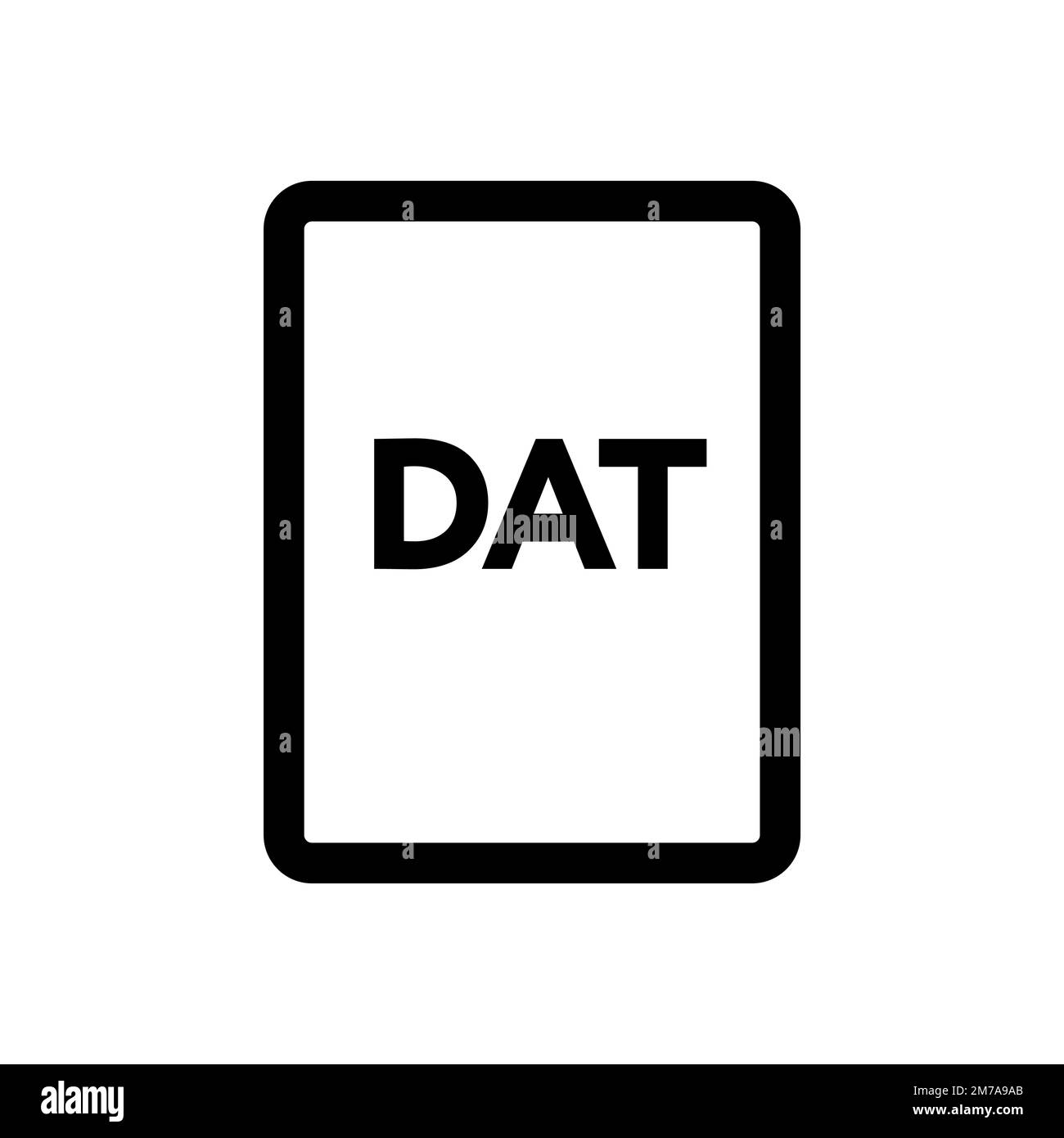 DAT file icon line isolated on white background. Black flat thin icon ...